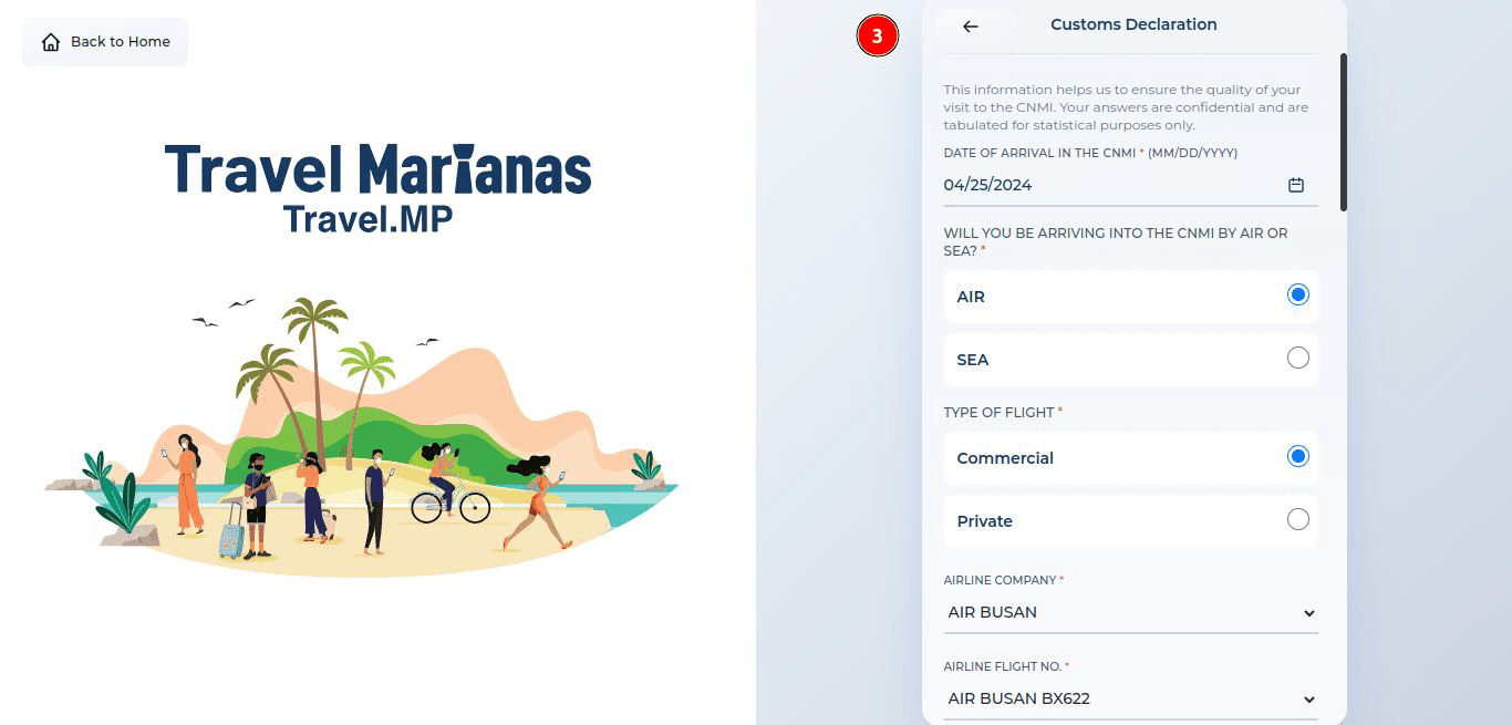 Help - Travel Declaration Forms