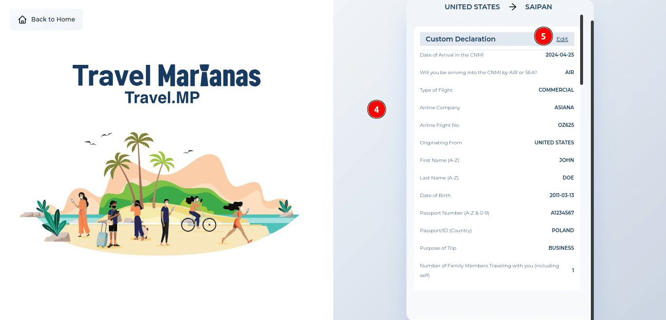 Help - Travel Declaration Forms